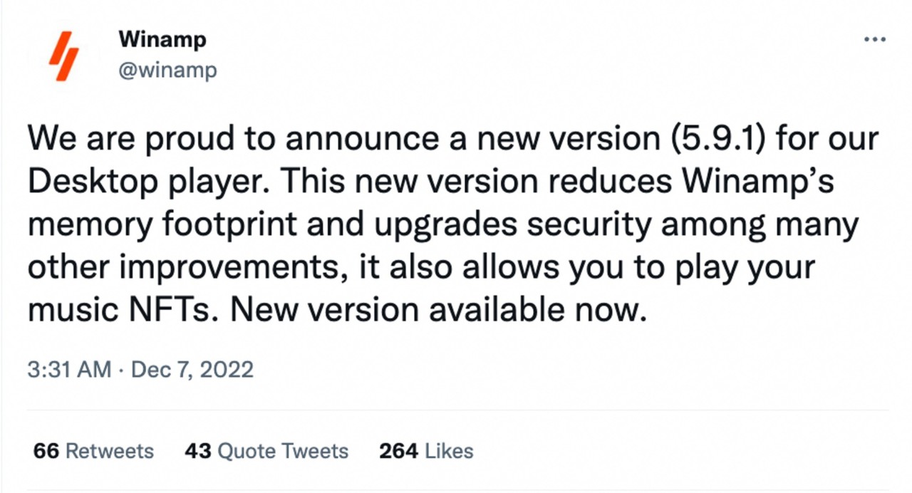Kini, Winamp Bisa Putar NFT Musik Dengan Dukungan Ethereum dan Polygon! - Pintu News