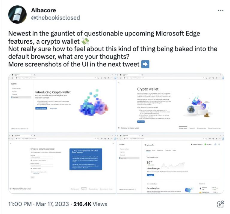 Gak Mau Ketinggalan, Microsoft Lakukan Uji Integrasi Dompet Web3 Browser Edge! - Pintu News