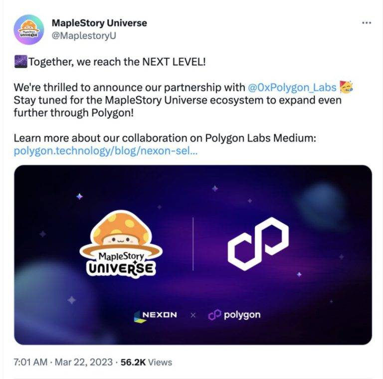 Berkolaborasi Dengan Polygon, Nexon Meluncurkan Game NFT Baru “MapleStory Universe” - Pintu News