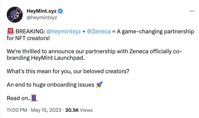 Curious Addys dan Zeneca Luncurkan Platform NFT HeyMint, Cocok untuk Pemula! - Pintu News