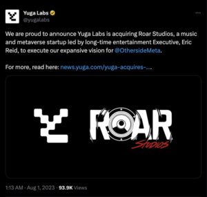 Yuga Labs Akuisisi Roar Studios, Langkah Besar Menuju Metaverse Otherside! - Pintu News