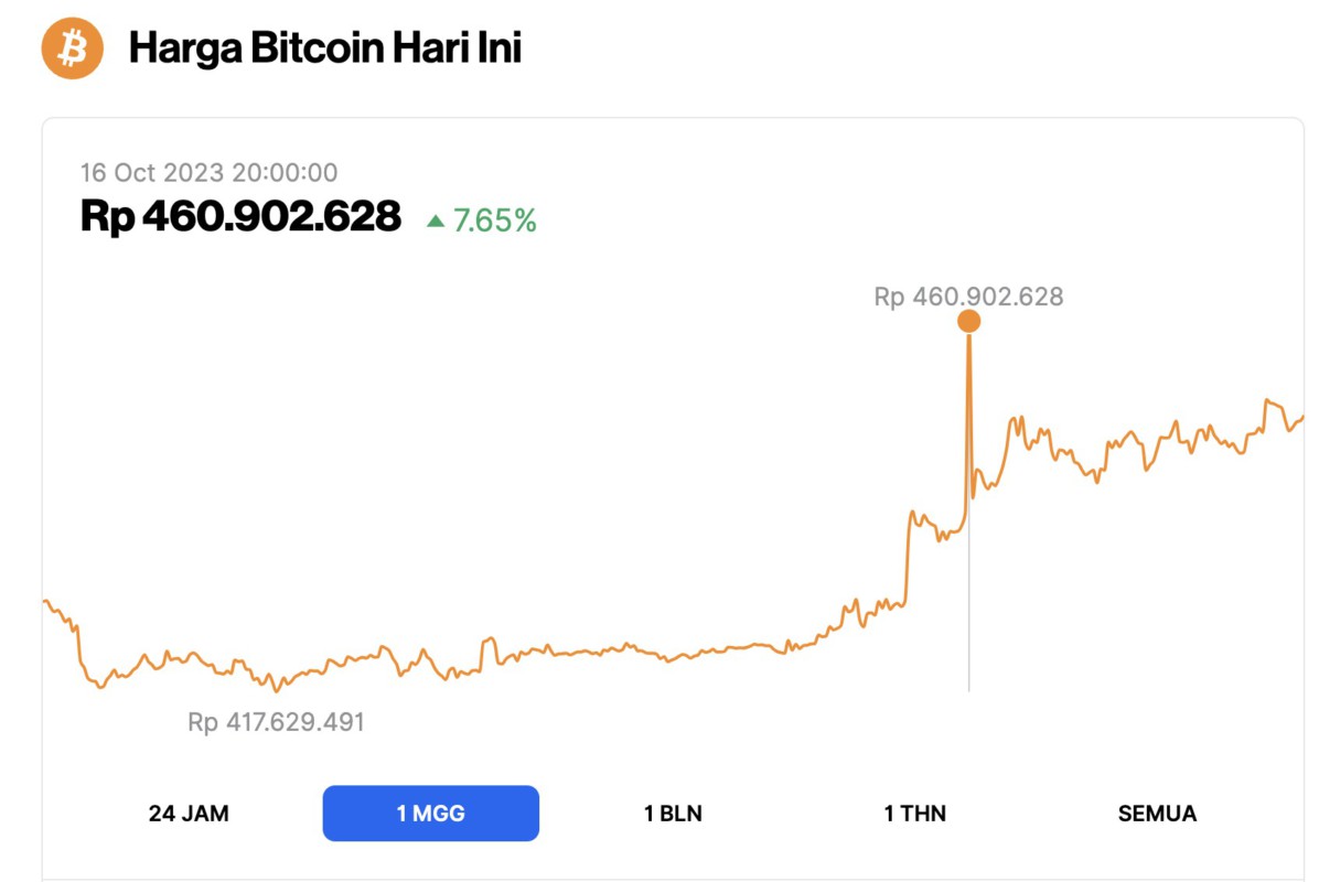 Harga Bitcoin (BTC) Sempat Sentuh Rp460 Juta, Apa Faktor Dibalik Kenaikannya? - Pintu News