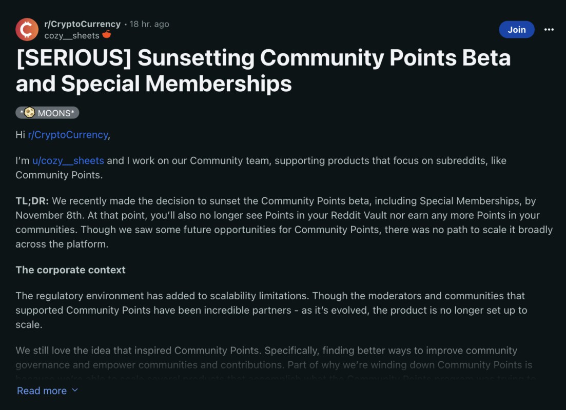 Reddit Tutup Program ‘Community Points’ Berbasis Blockchain, Apa yang ...