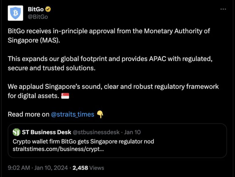 Terobosan BitGo di Singapura: Langkah Besar untuk Industri Crypto - Pintu News