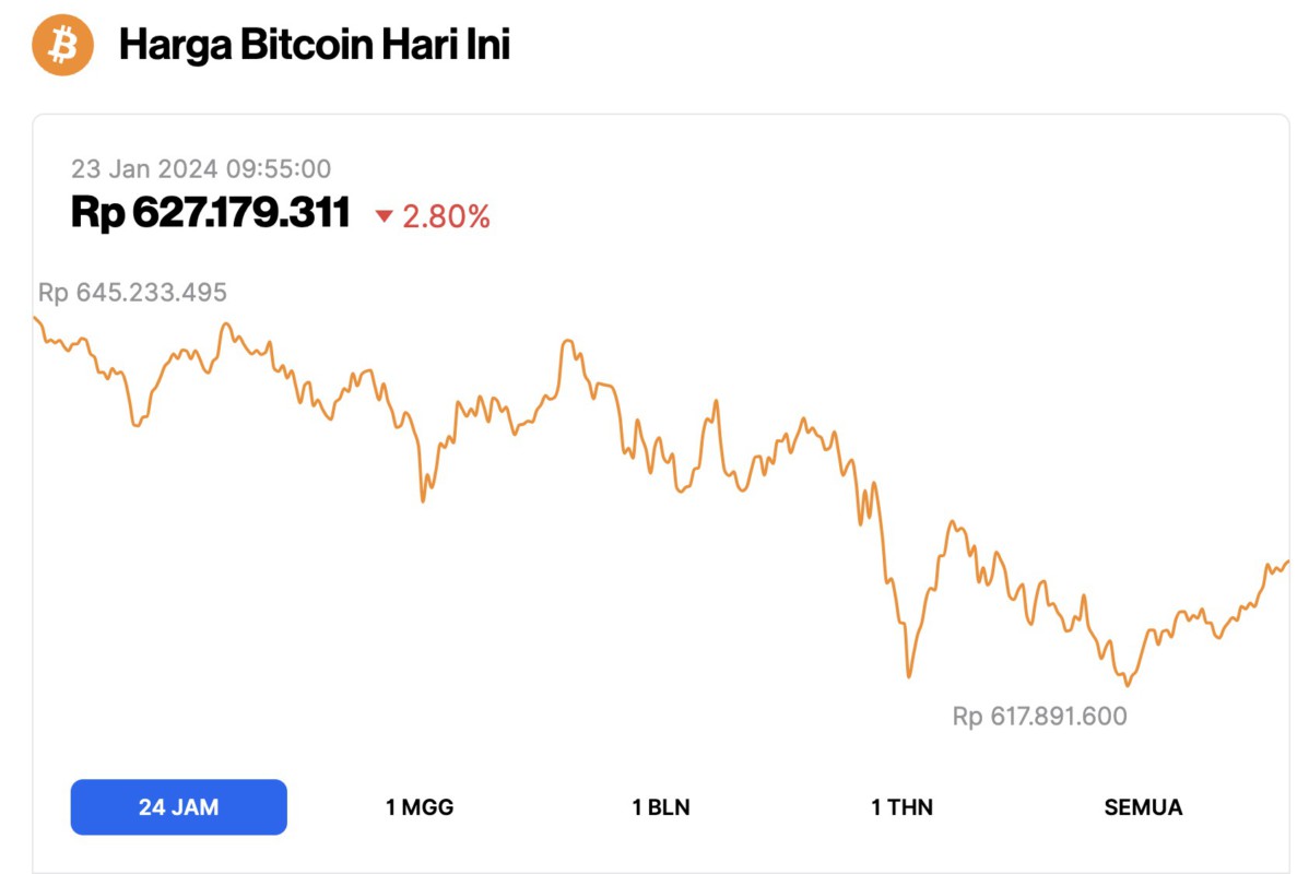 Harga BTC Anjlok ke $40.000, Mengapa Crypto Turun Hari Ini (23/1/24)? - Pintu News