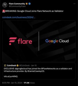 Google Cloud Umumkan Kemitraan Strategis dengan Flare Network! - Pintu News