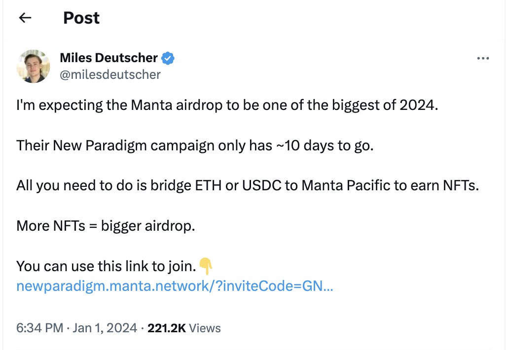 Airdrop Manta Network: Peluang Emas Bagi Penggemar Crypto di 2024 ...