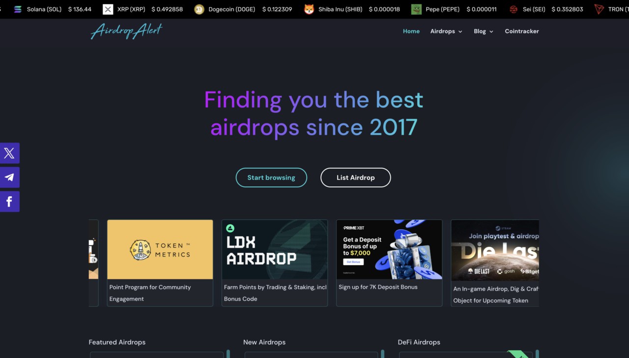 5 Website Pencari Airdrop Kripto Terbaik Tahun 2024 - Pintu News