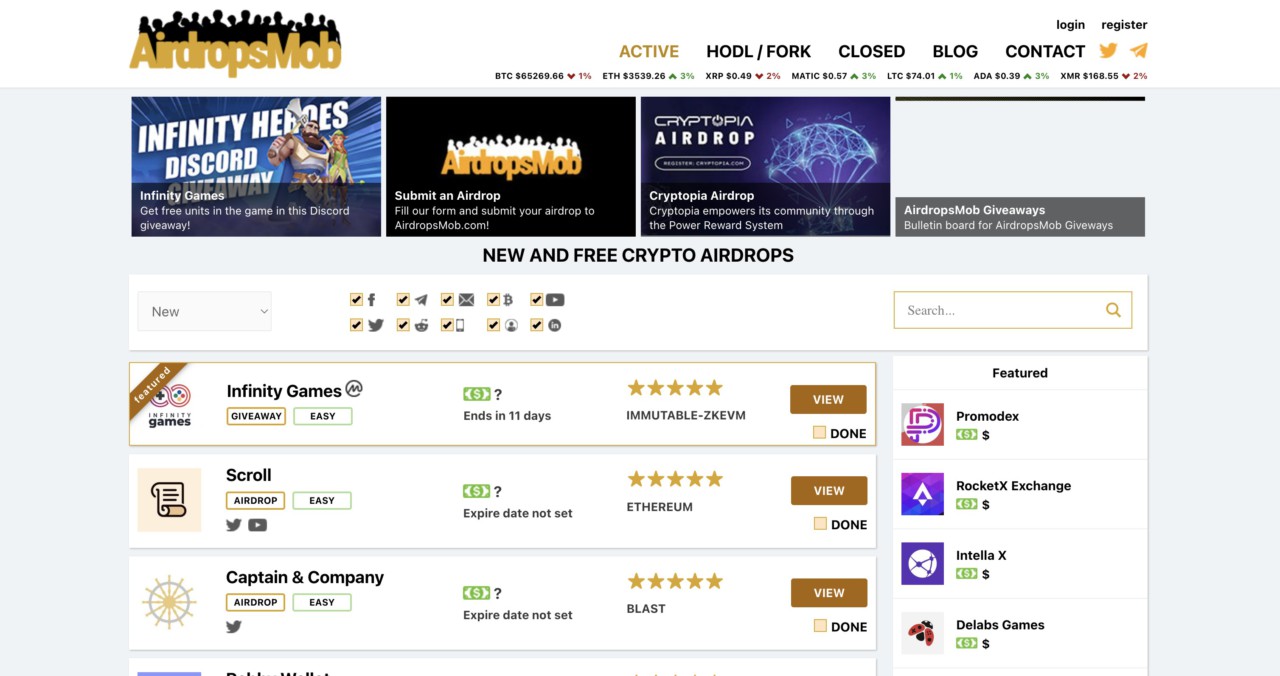 5 Website Pencari Airdrop Kripto Terbaik Tahun 2024 - Pintu News