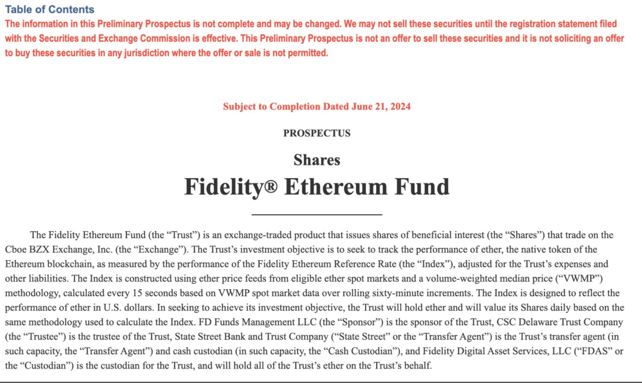 Fidelity Mengungkapkan Investasi $4,7 Juta di ETF Ethereum dalam Pengajuan SEC yang Diubah ...