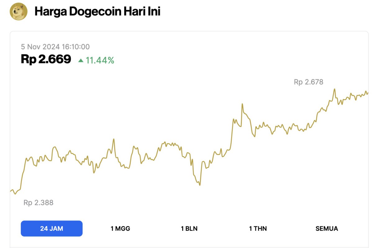 Harga Dogecoin Melonjak 11% Hari Ini (5/11/24): DOGE Siap Rebound? - Pintu News