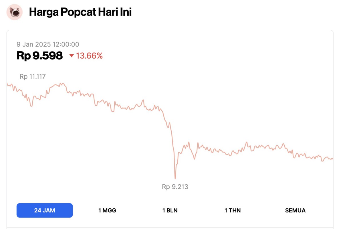 Harga POP CAT Crypto Anjlok 13% Hari Ini (9/1/25): POPCAT Berpotensi Turun 50%? - Pintu News