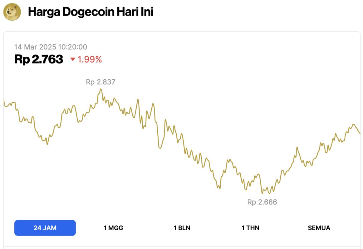 Harga Dogecoin Alami Koreksi Tipis Hari Ini (14/3/25): Analis Ali ...