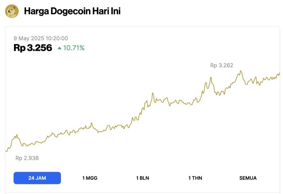 Harga Dogecoin Melonjak 10% Hari Ini (9/5/25): DOGE Targetkan $0,20 dengan Optimisme Pasar ...