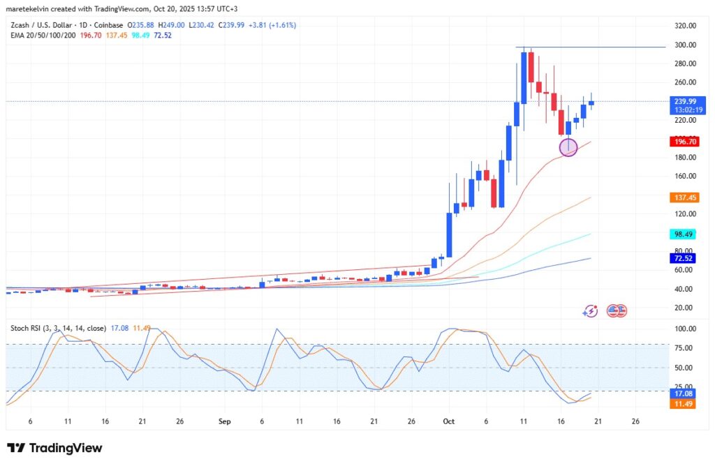 Zcash Price Rise – This Support Point Could Push ZEC to $300? (10/22/25 ...