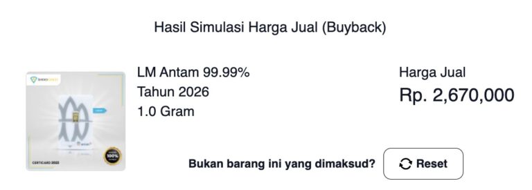 Harga Buyback Emas Antam Hari Ini, Senin 4 Mei 2026 - Pintu News